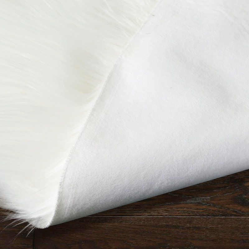 House of Hampton® Aric Faux Sheepskin White Rug & Reviews | Wayfair