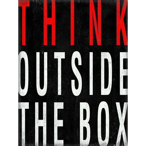 Trinx Think Box Red - Wrapped Canvas Print | Wayfair