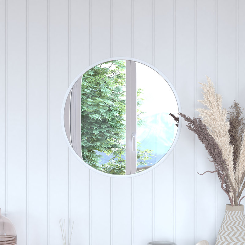 Mercer41 Gagalis Wall Mount Shatterproof Round Accent Wall Mirror with ...