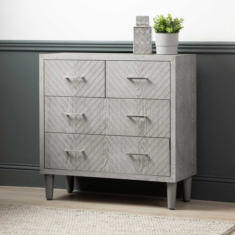 Union Rustic Brankovice 85cm Chest of Drawers for Bedroom Furniture, 4 ...
