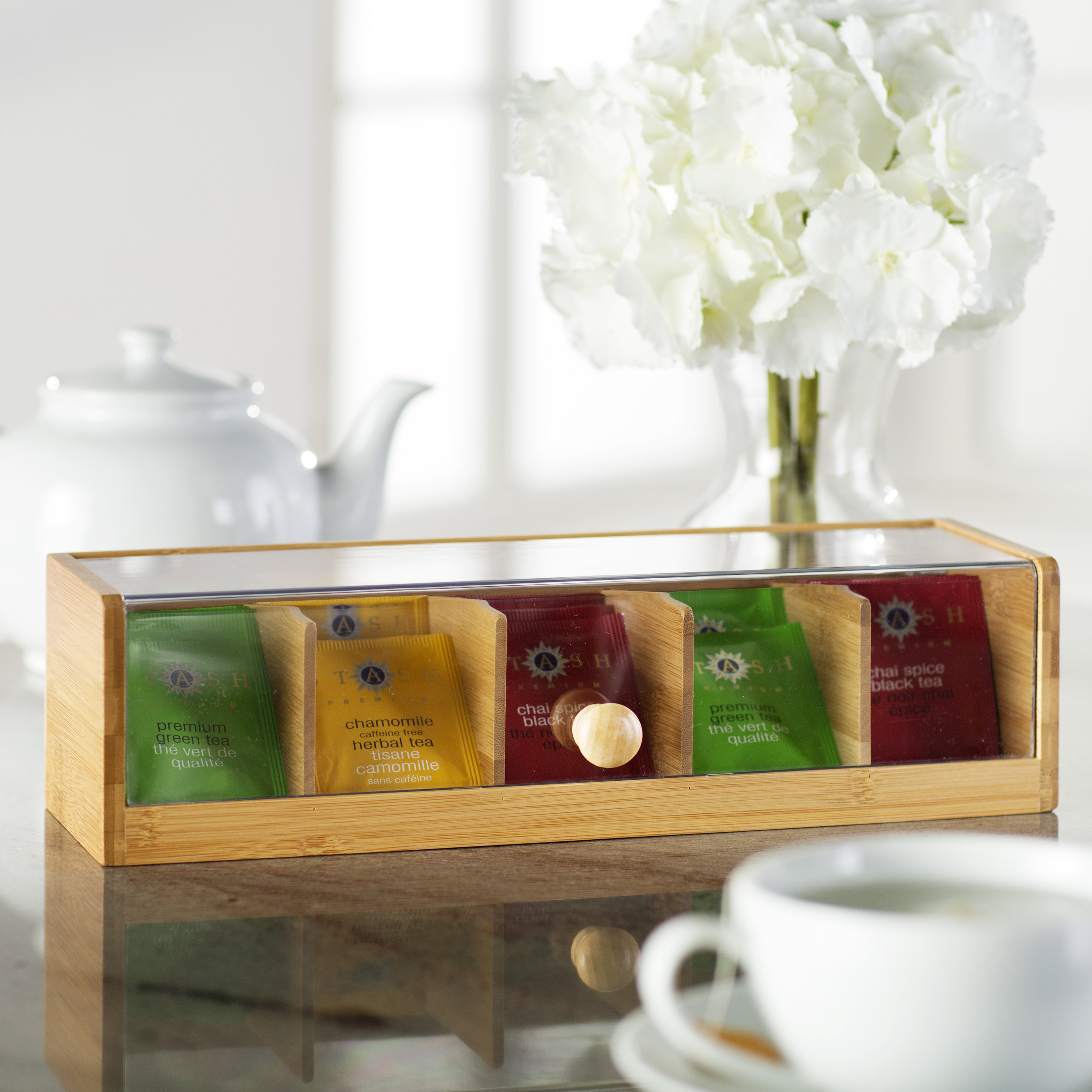 Rosalind Wheeler Bamboo Tea Box & Reviews | Wayfair