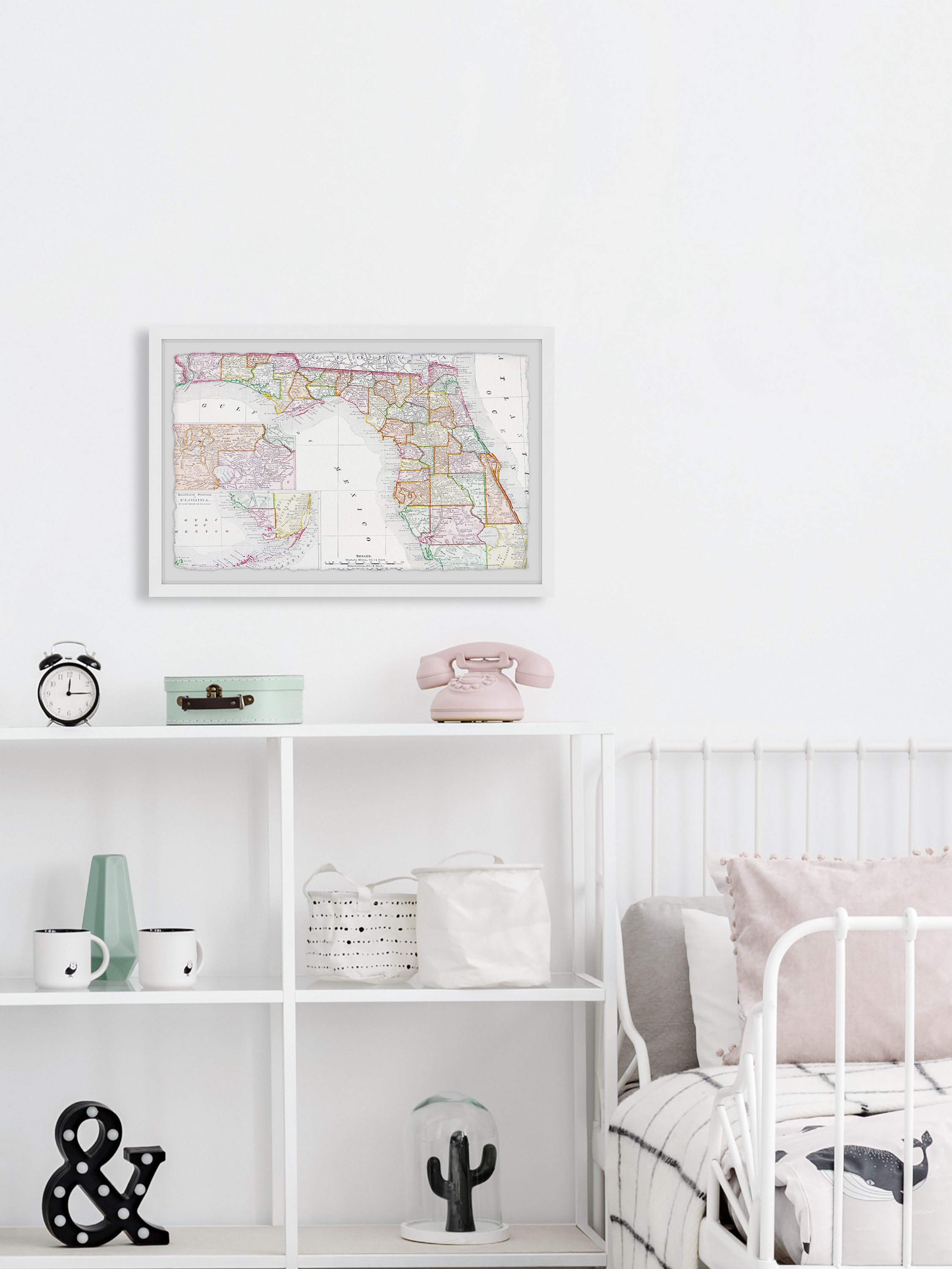 Trinx Map of the State of Florida - Picture Frame Print on Paper | Wayfair