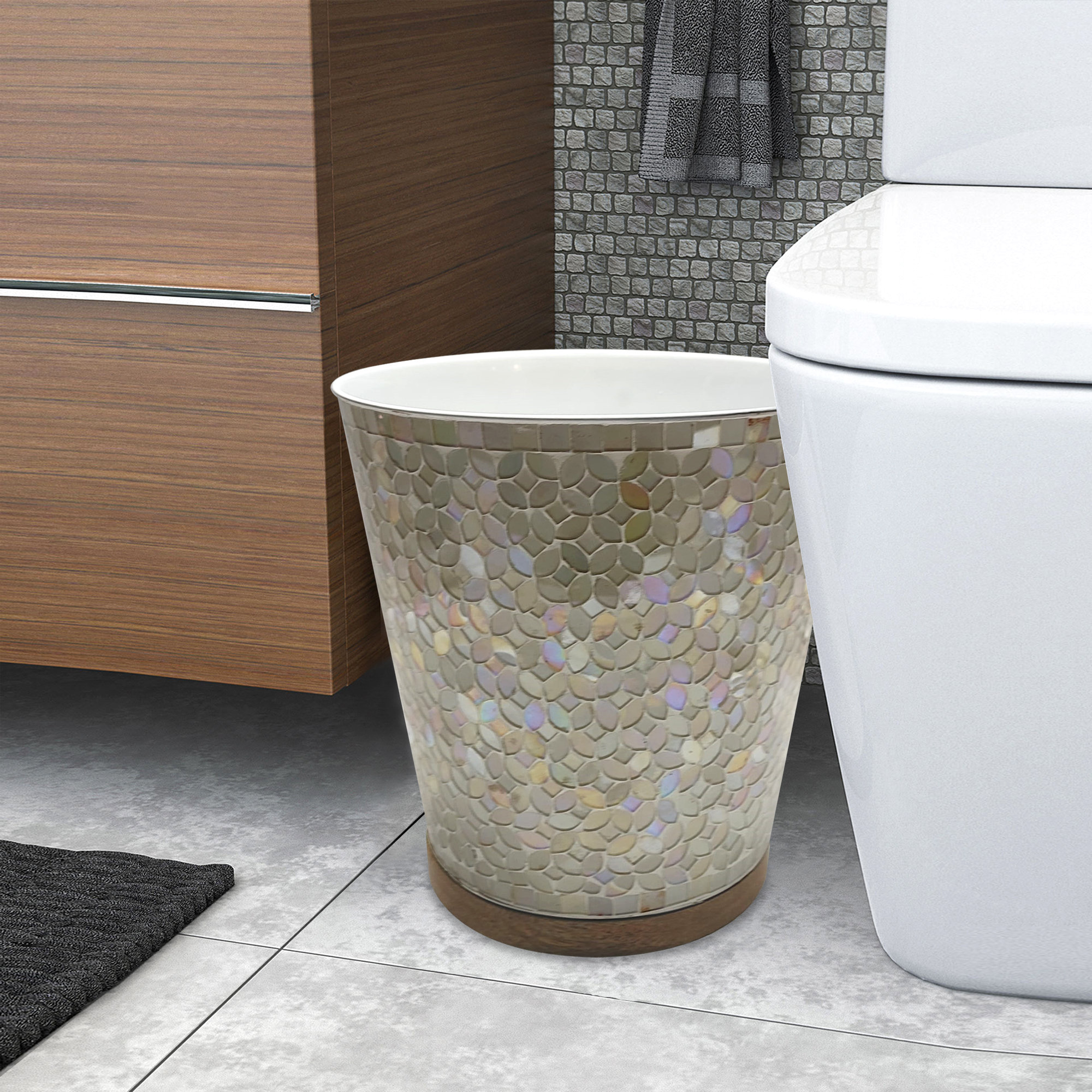 NU Steel Trillium Wastebasket | Wayfair