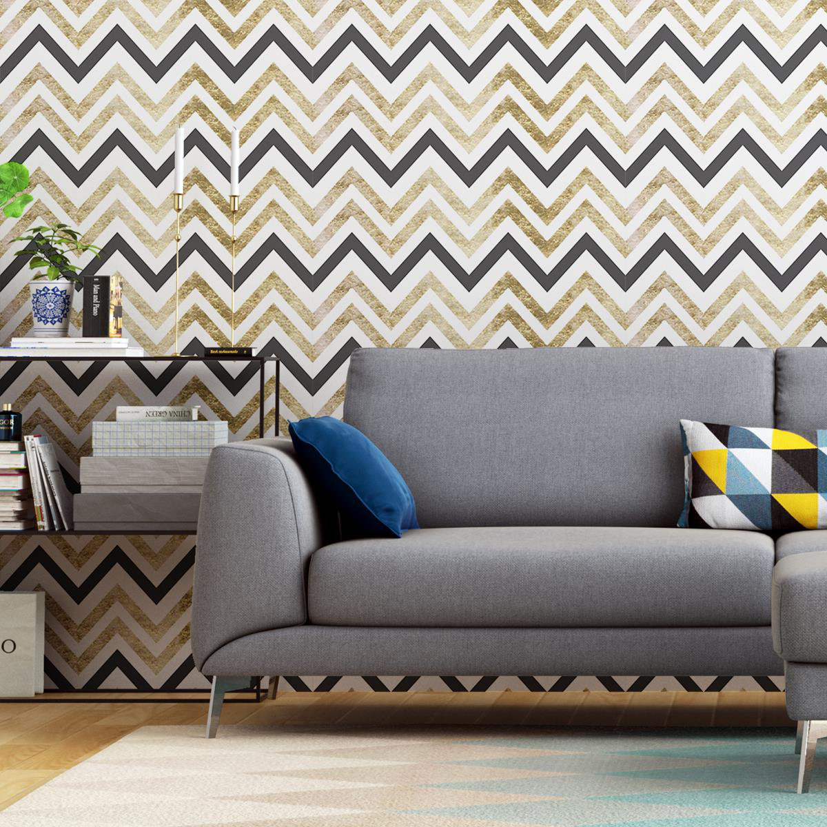 Mercer41 Dashane Peel & Stick Chevron Wallpaper | Wayfair