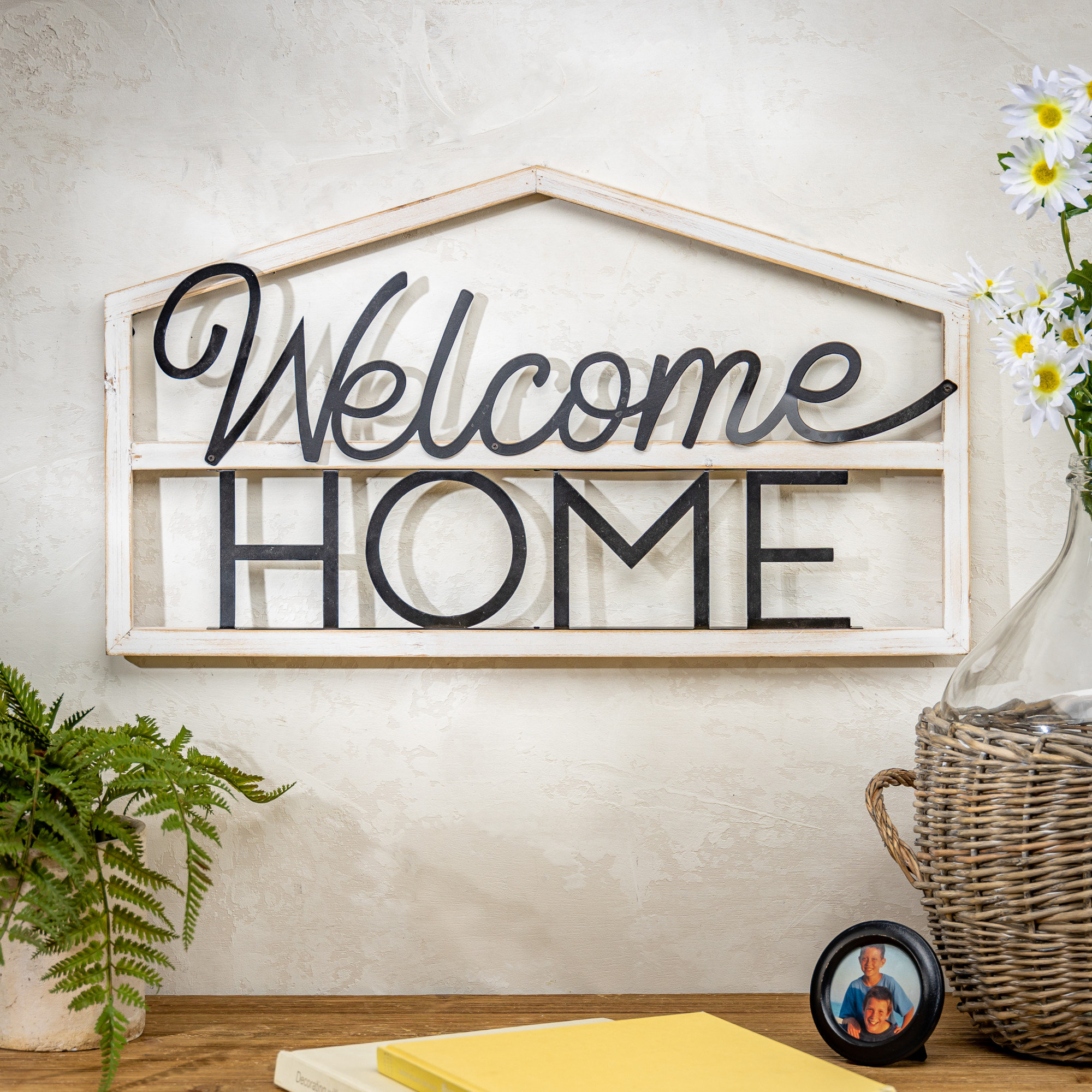August Grove® Welcome Home Sign Wall Décor | Wayfair