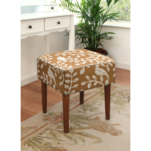 Winston Porter Leiva Birds and Vines Linen Upholstered Modern Accent ...