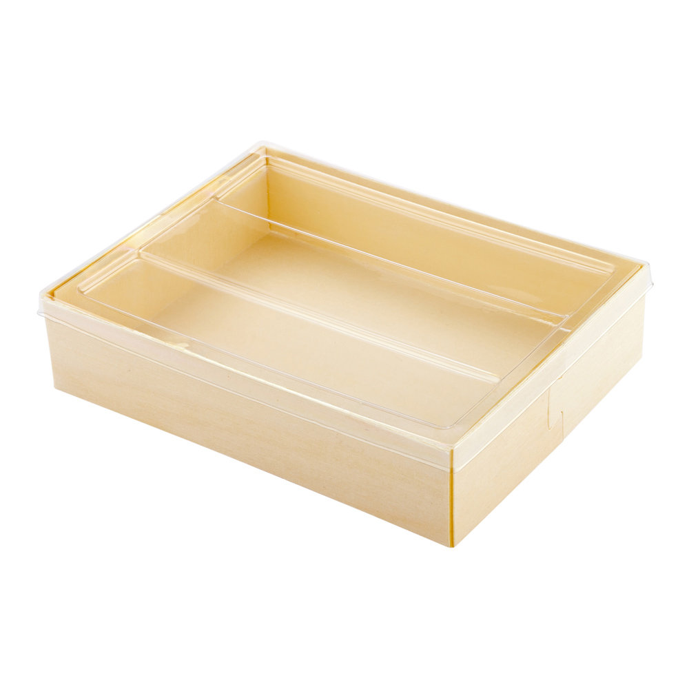Restaurantware Taipei Clear Plastic Lid - Fits Rectangle Poplar Short ...