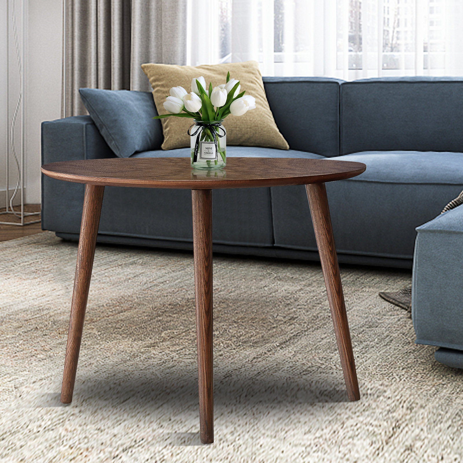 George Oliver Center Table Low Table 100% Solid Oak Wood Top Plate Desk ...