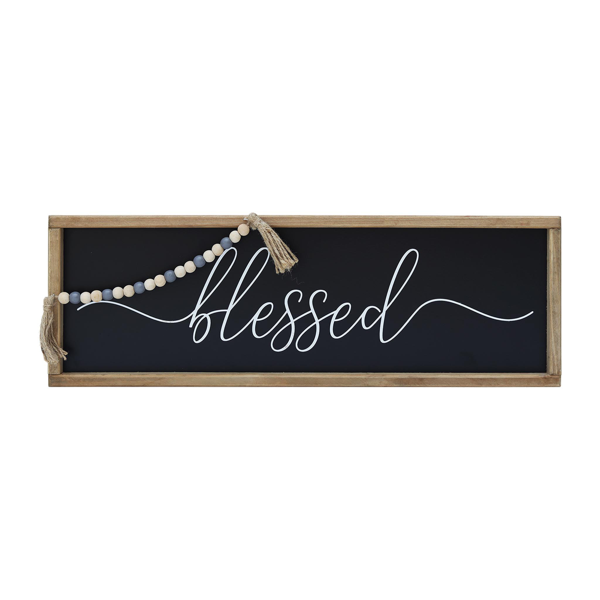 Trinx Blessed Framed Sign with Beads and Tassels Wall Décor | Wayfair
