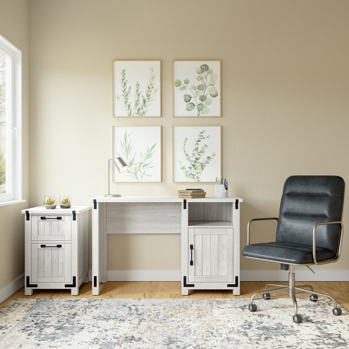 Sand & Stable Robby Modern Farmhouse White Computer Desk & Reviews ...