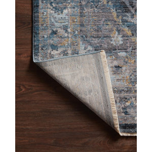 World Menagerie Leonara Performance Blue/Gray Rug & Reviews | Wayfair