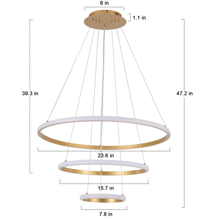 Wrought Studio Dado 3 - Light LED Tiered Chandelier | Wayfair
