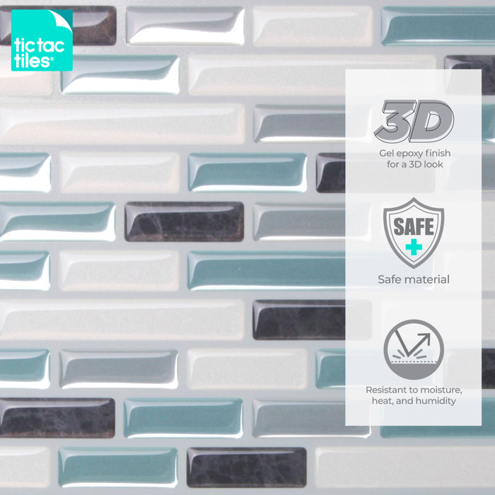 TicTacTiles 10" x 10" PVC Peel & Stick Mosaic Tile & Reviews | Wayfair