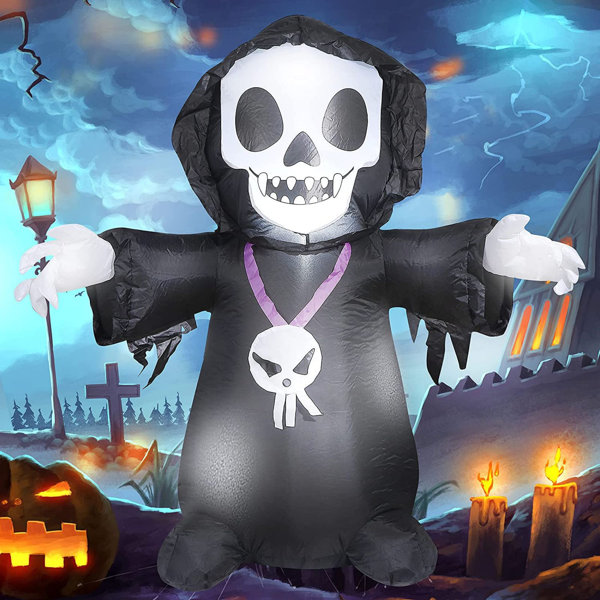 The Holiday Aisle® 47 Inches Lighted Halloween Skeleton Inflatables ...