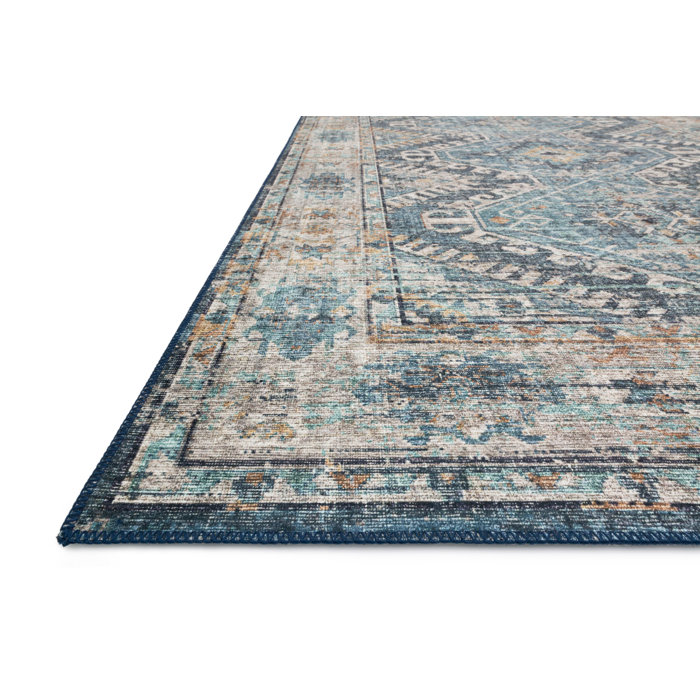 Bungalow Rose Gelo Performance Denim/Natural Rug & Reviews | Wayfair