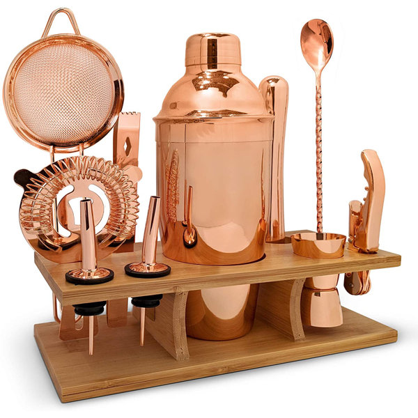 Homearray 11-Piece Rose Copper Cocktail Shaker Set & Reviews - Wayfair ...
