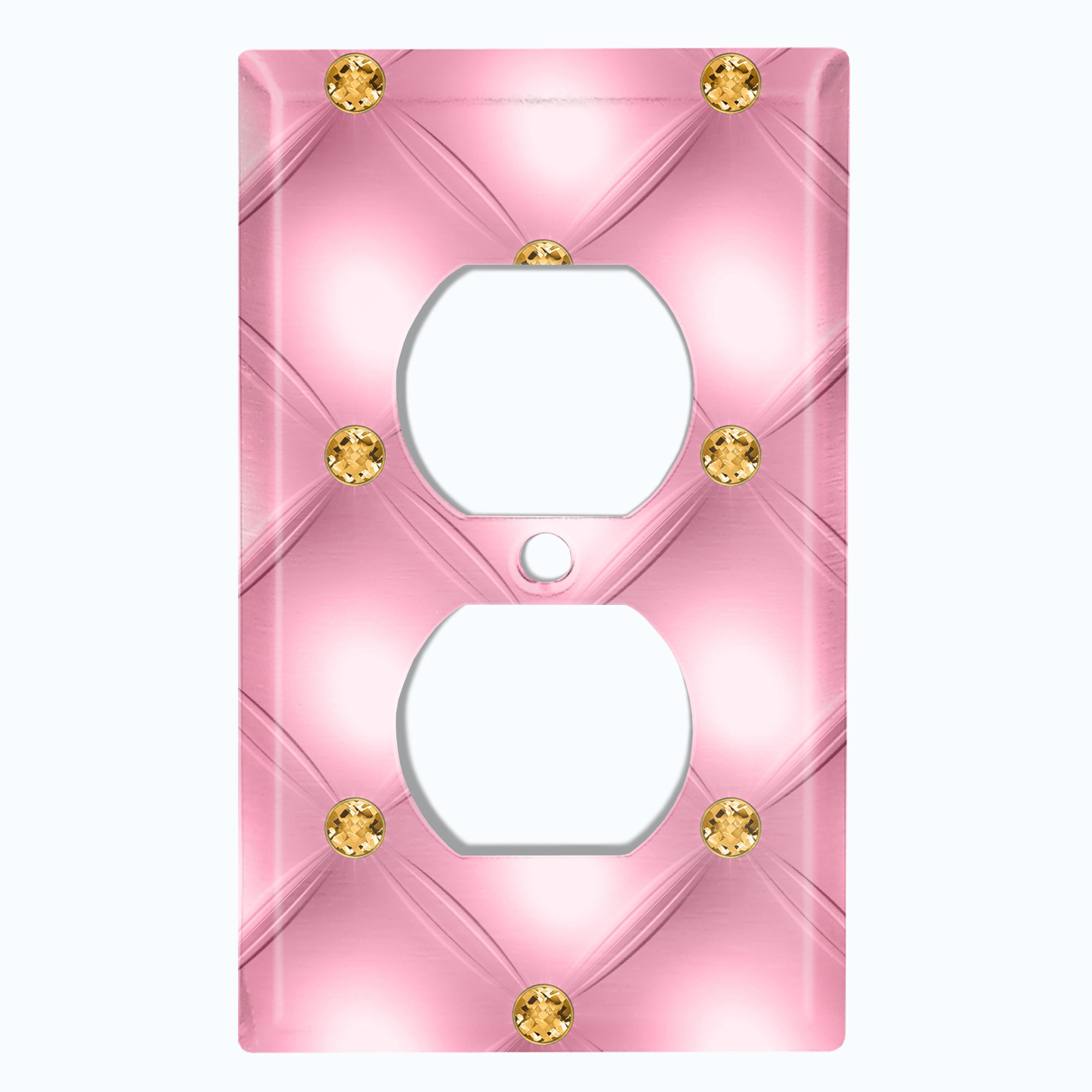WorldAcc Tufted Diamonds 1-Gang Duplex Outlet Wall Plate | Wayfair