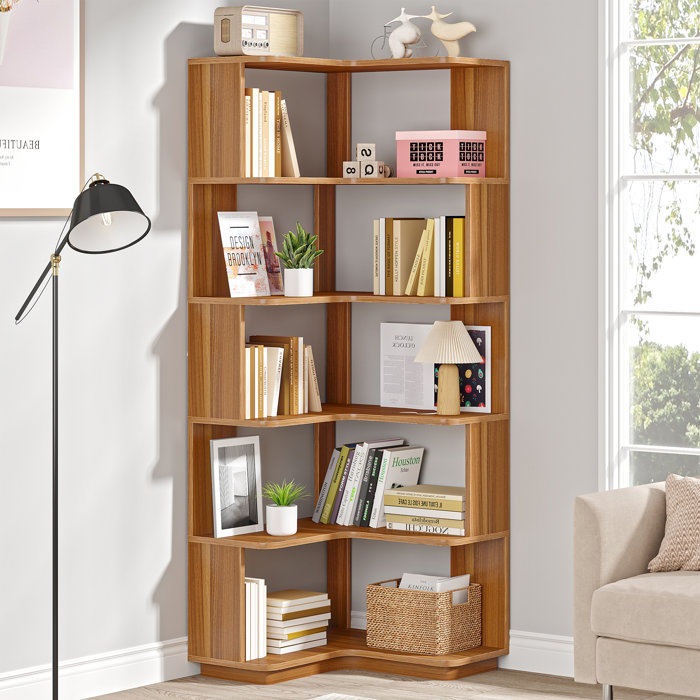 Ebern Designs Nyajiah Corner Bookcase | Wayfair