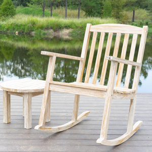 Loon Peak® Outdoor Coleman Rocking Solid Wood Chair | Wayfair