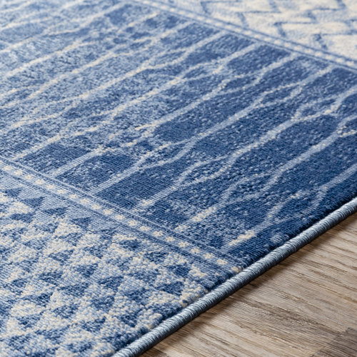 Union Rustic Lurline Performance Blue Rug & Reviews | Wayfair