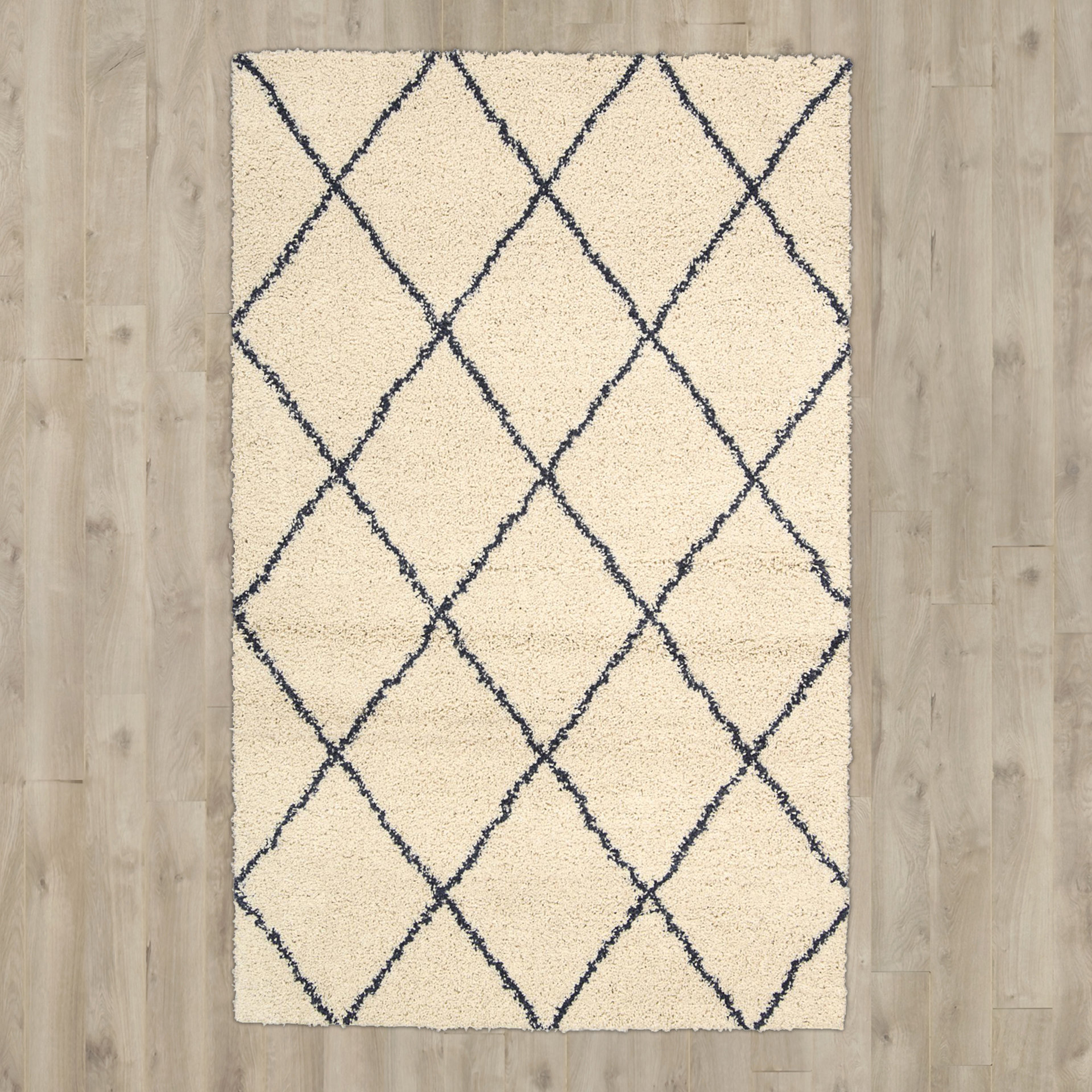 George Oliver Finkle Performance Ivory/Blue Rug & Reviews | Wayfair