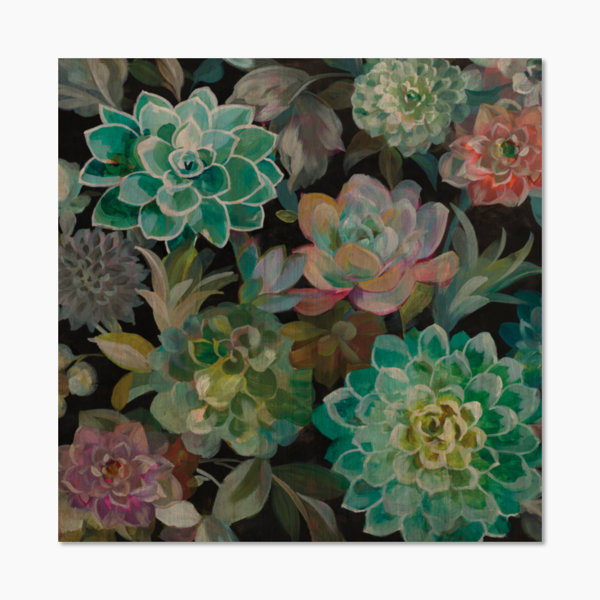 Union Rustic Floral Succulents - Unframed Painting on Wood | Wayfair