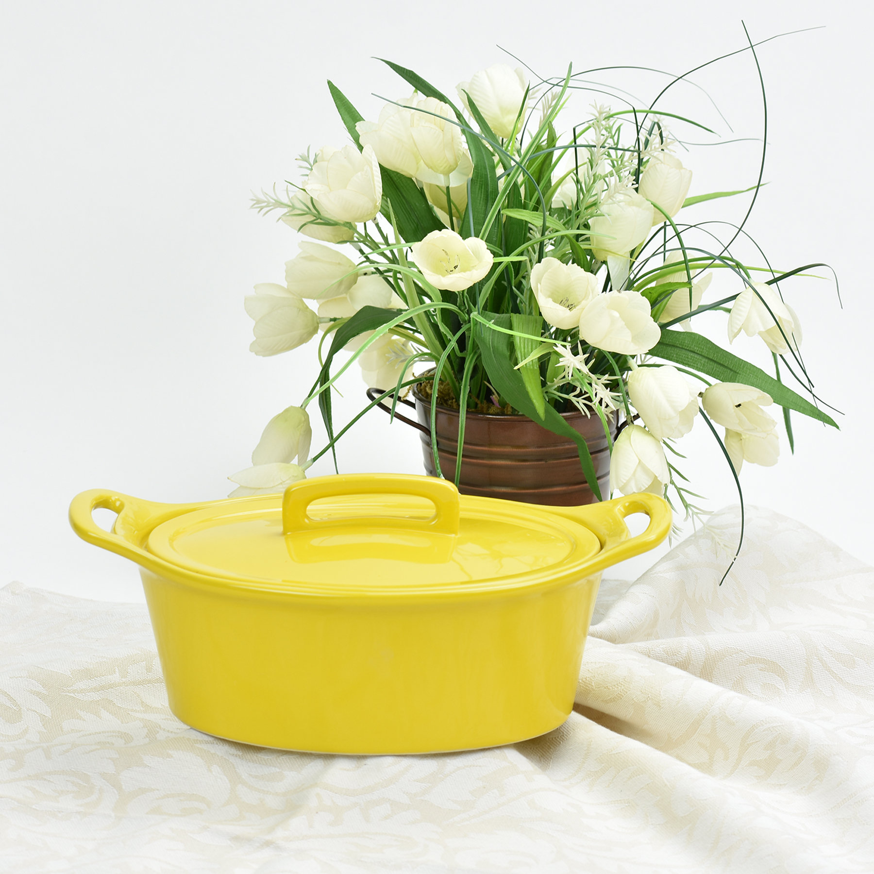 Omniware Stoneware Round Casserole with Lid & Reviews | Wayfair