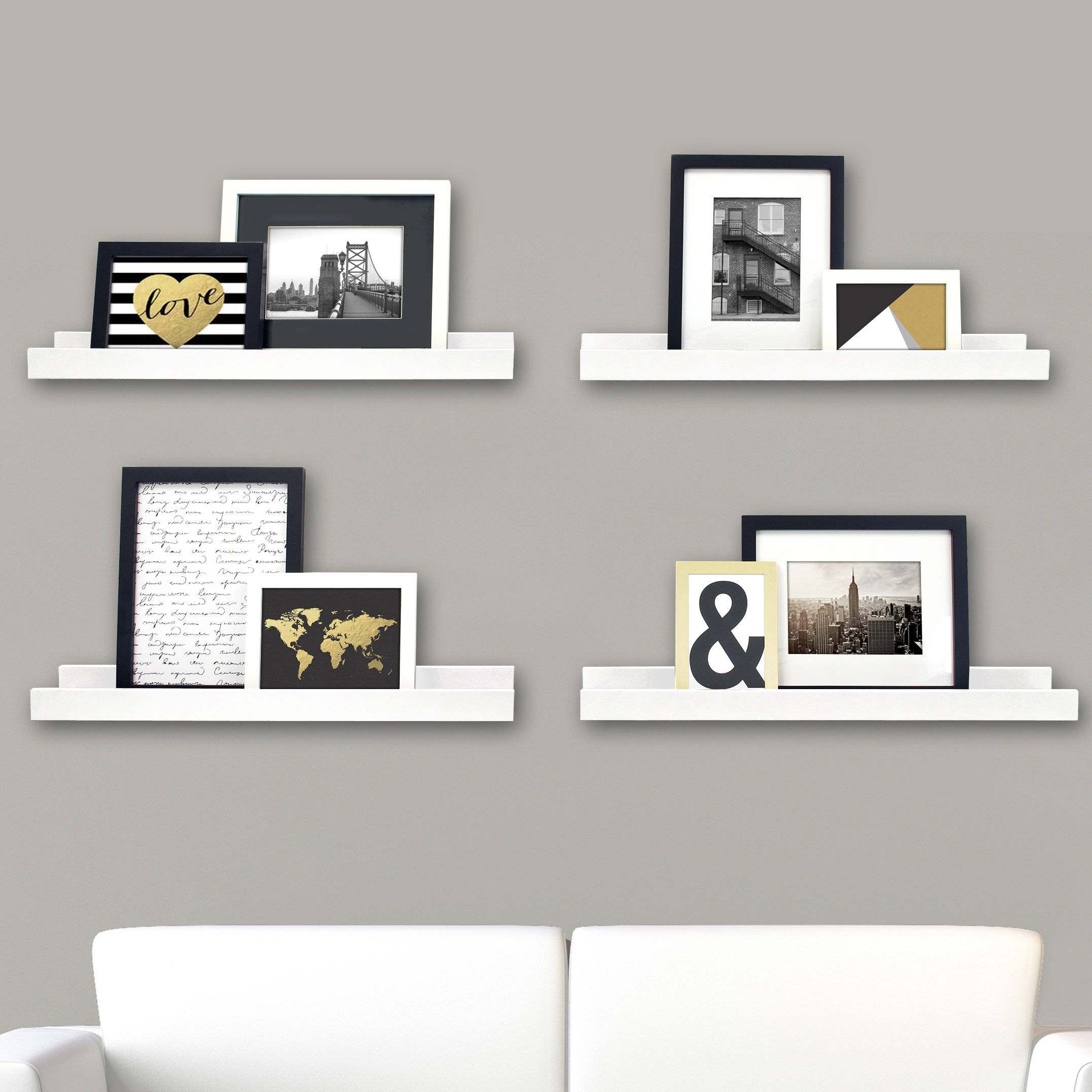 Ebern Designs Drea 4 Piece Wall Shelf & Reviews | Wayfair