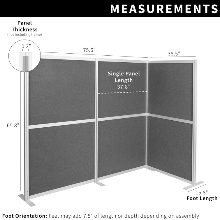 VIvo Aluminum 3 Panel Office Cubicle Divider | Wayfair