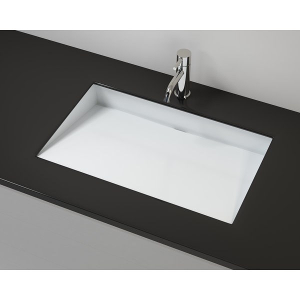 Badeloft Stone Rectangular Undermount Bathroom Sink & Reviews | Wayfair