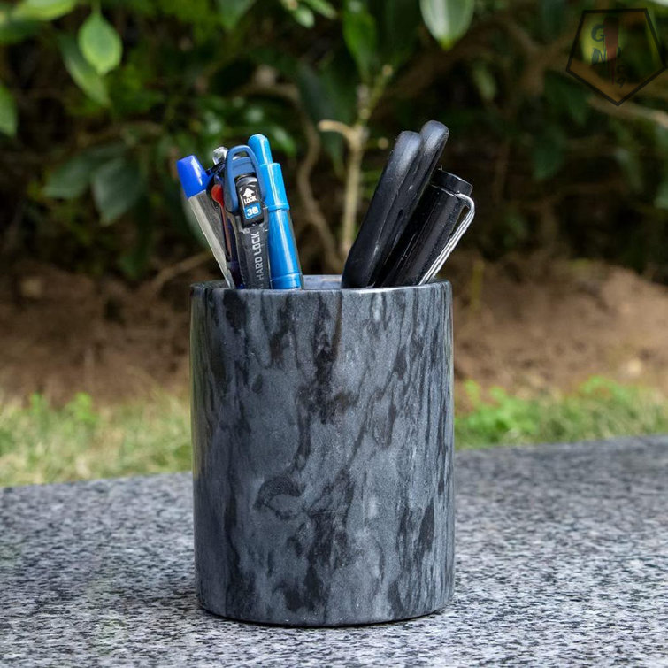 GN109 Natural Marble Pencil Pen Holder Pen Holder Makeup Brush Holder ...