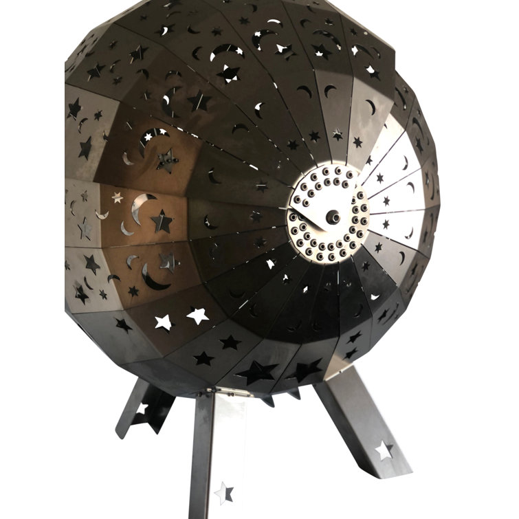 Borough Wharf Mobean 60Cm H x 60Cm W Stainless Steel Wood Burning ...