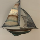 Breakwater Bay Bailey Metal and Capiz Sailboat with Compass Vehicle ...