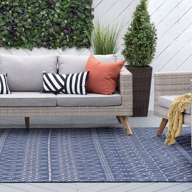 Langley Street Aitken Navy Indoor/Outdoor Rug & Reviews | Wayfair
