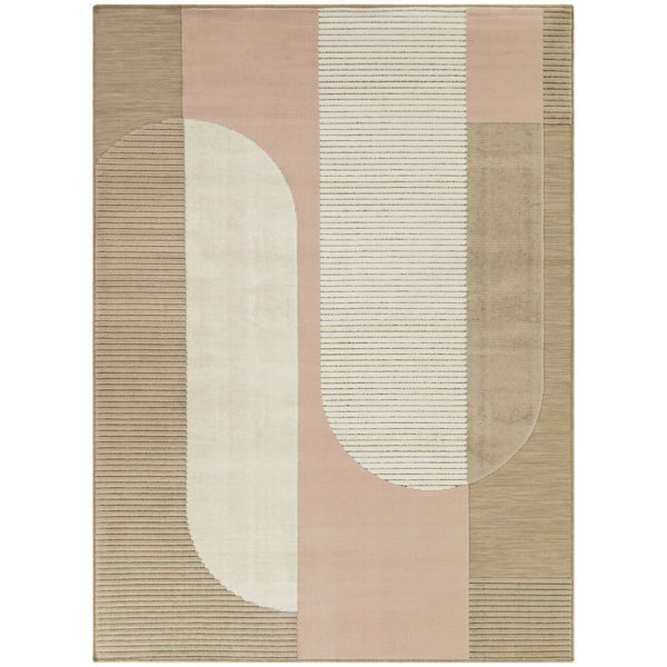 Corrigan Studio® Astbury Pink Modern Abstract Area Rug | Wayfair