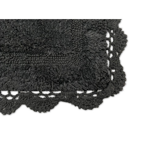 Bungalow Rose Crochet Broad Lace Bath Rug | Wayfair