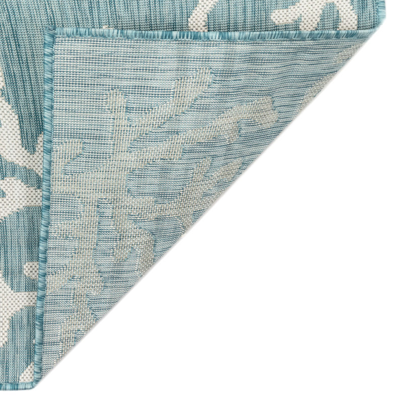 Highland Dunes Gritton Flatweave Blue Indoor/Outdoor Rug & Reviews ...