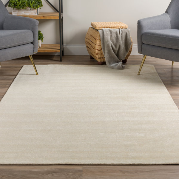 Orren Ellis Eleesa Modern Area Rug Garrett Solid Pearl Area Rug | Wayfair