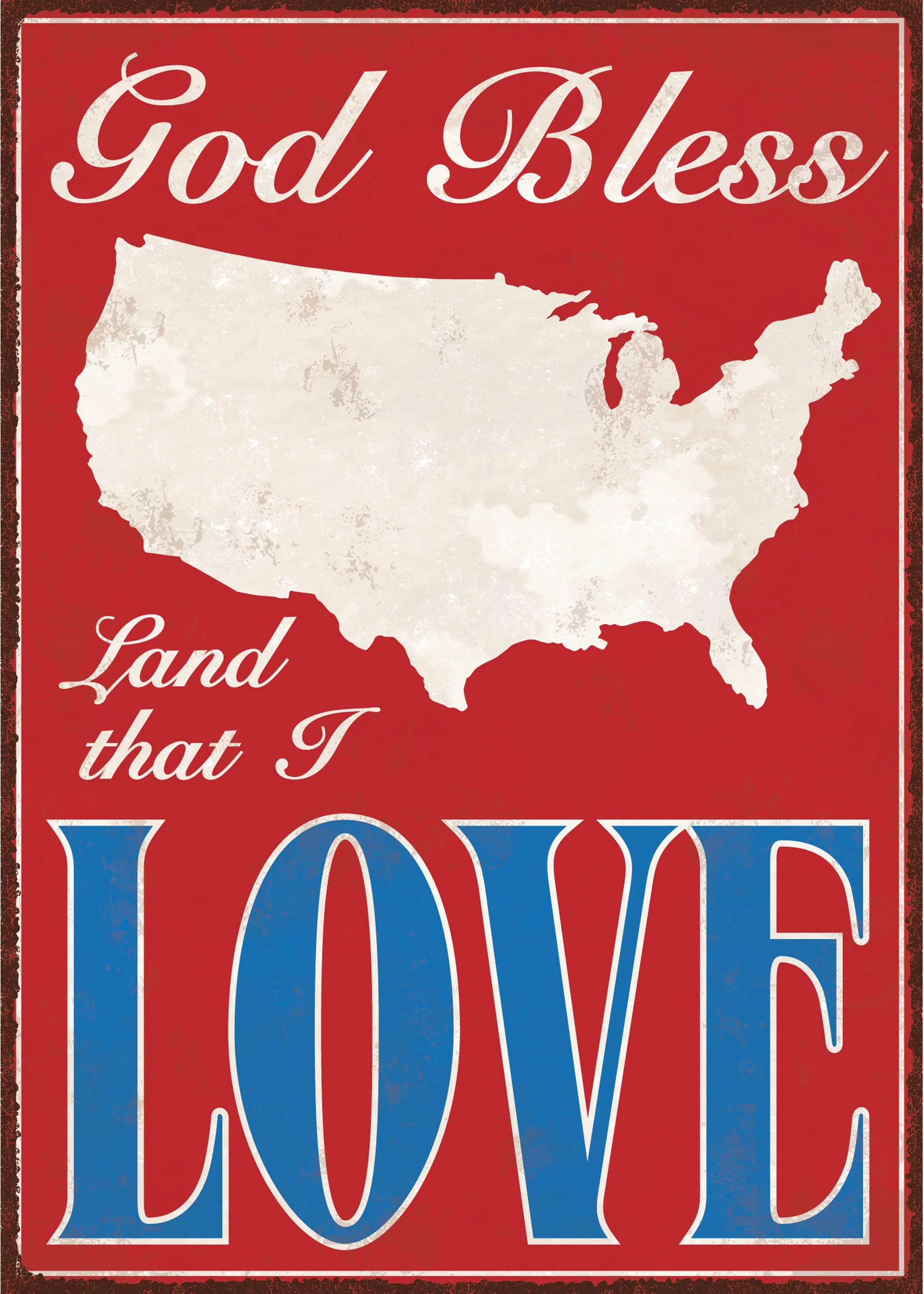 Trinx God Bless Land That I Love Wall Décor | Wayfair