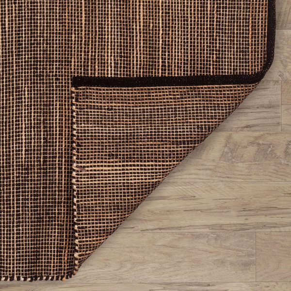 Home Conservatory Seed Black/Natural Handwoven Jute Rug | Wayfair