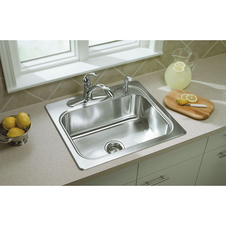 Sterling By Kohler Southhaven 22'' W Single Bowl Stainless Steel Drop ...