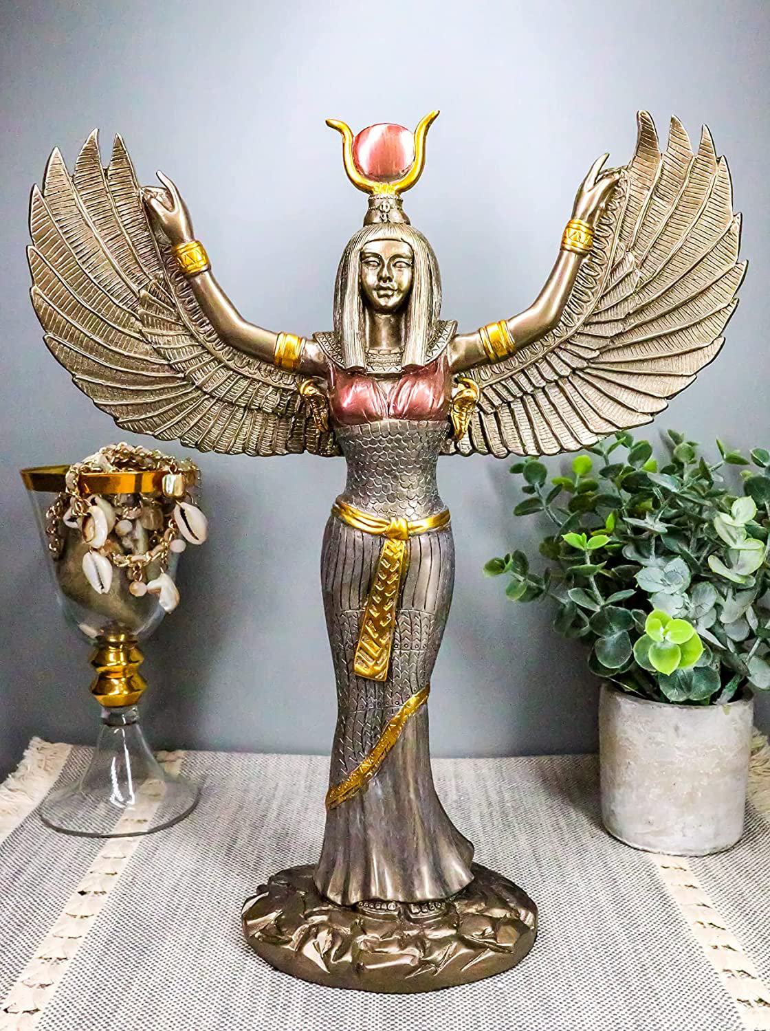 Trinx Hazeley Egyptian Goddess Isis Ra Figurine | Wayfair