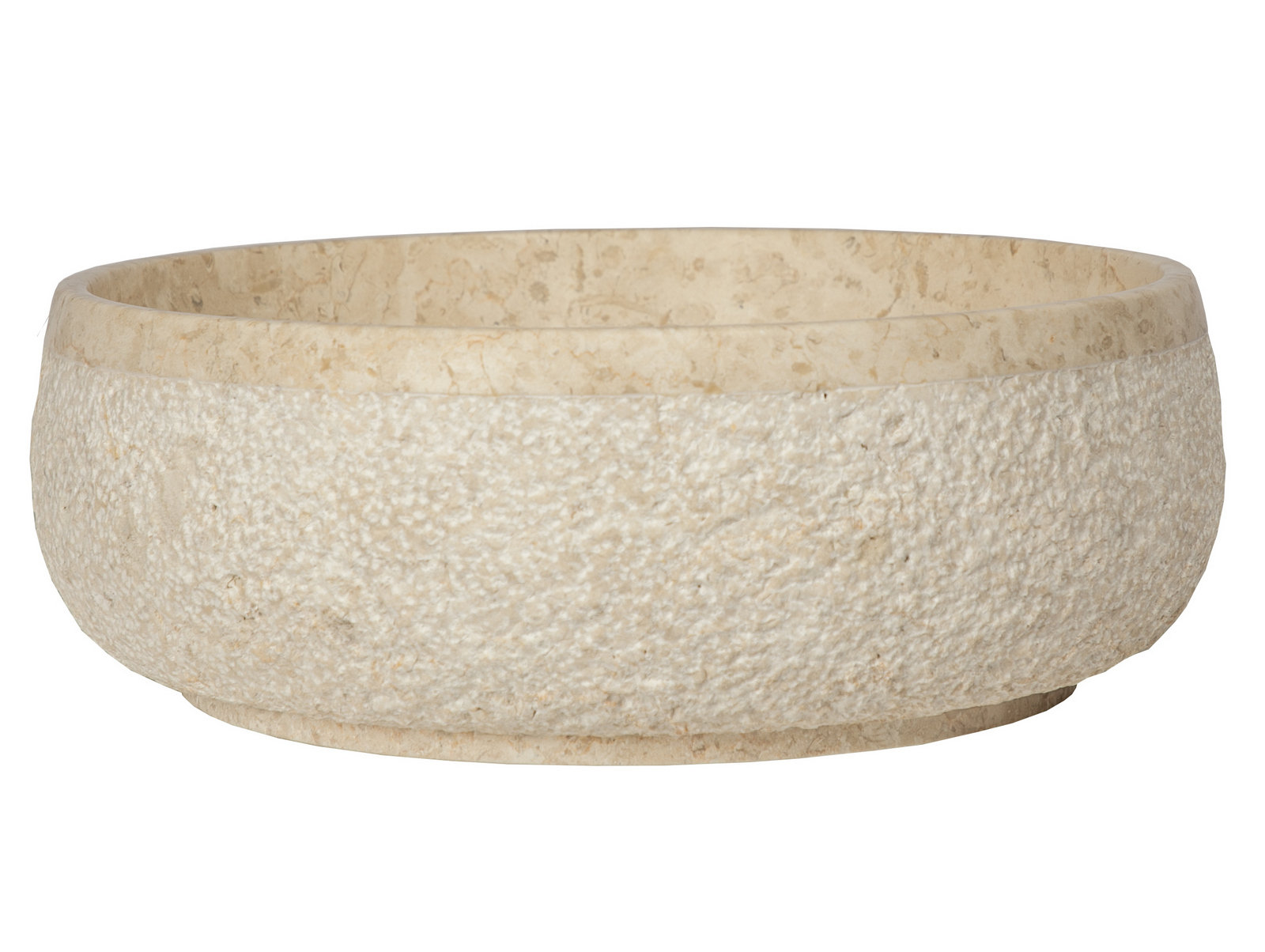 EdenBath Eden Bath 17'' Beige Stone Circular Vessel Bathroom Sink | Wayfair