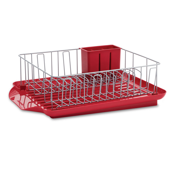 Farberware 3-Piece Dish Rack Set, Red & Reviews | Wayfair