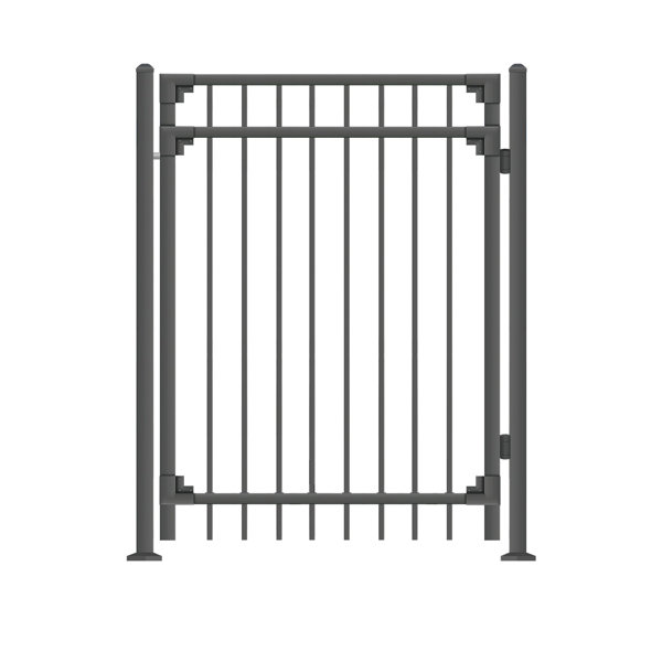 XCEL 5 ft. H x 4 ft. W Flat Open Pickets Metal Gate & Reviews | Wayfair