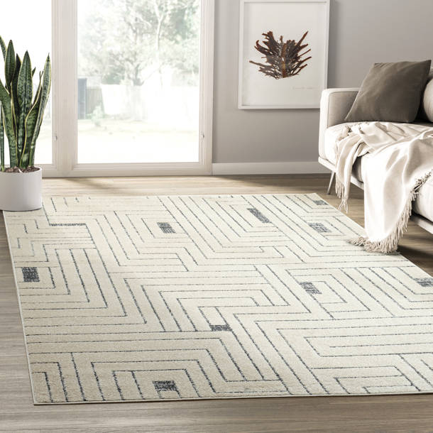 Wrought Studio Acacius Performance Cream/Grey Rug | Wayfair