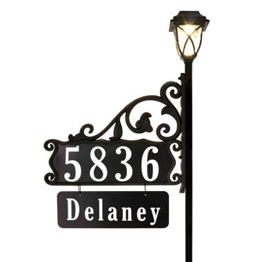EZStreetSigns Modern LED address sign with solar panel | Wayfair