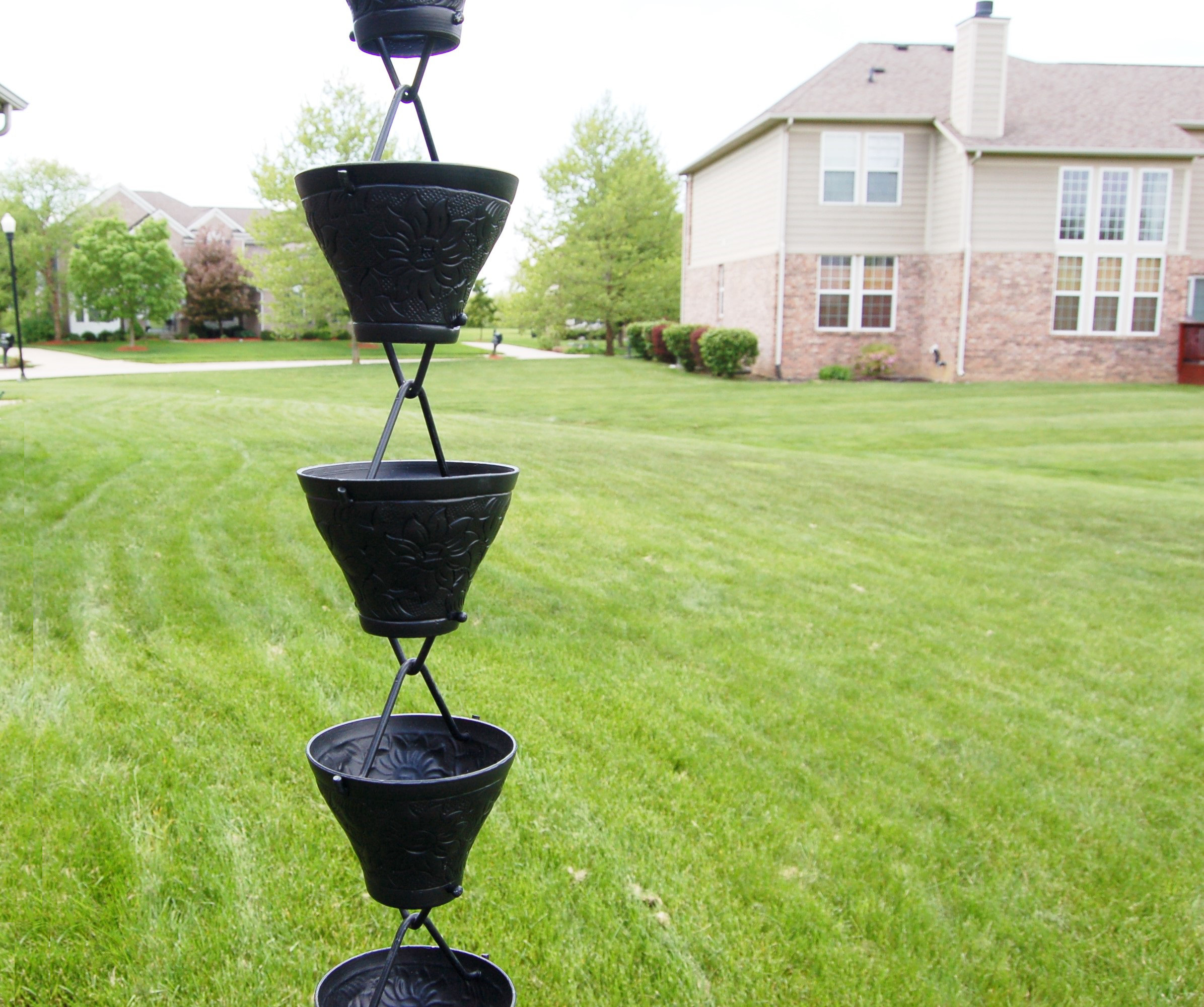 August Grove® Lebranche Embossed Sunflower Rain Chain | Wayfair