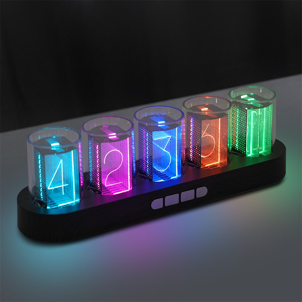 Brayden Studio® Digital Electric Tabletop Clock in Wood Grain | Wayfair