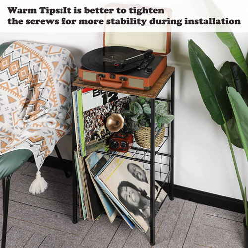 17 Stories 3-Tier Record Player Multimedia Media Shelves | Wayfair